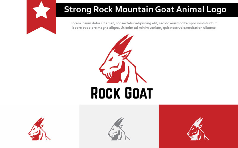 Logotipo da Strong Rock Mountain Goat Animal Nature