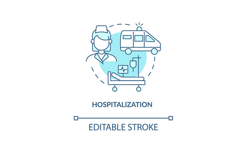 Icono de concepto azul de hospitalización - TemplateMonster