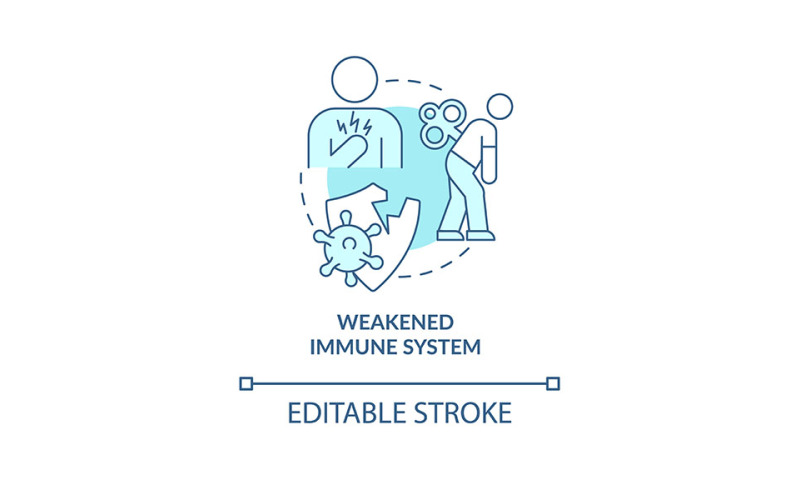 Weakened Immune System Blue Concept Icon - TemplateMonster