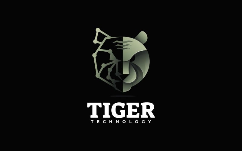 Tiger Tech Gradient Logo Template #212895 - TemplateMonster