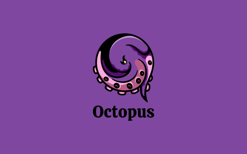 Circle Octopus Simple Mascot Logo #212905 - TemplateMonster