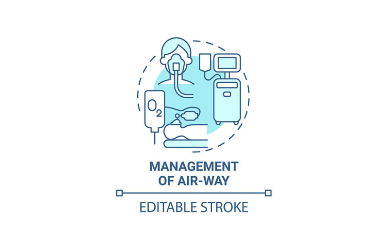 Management Of Air Way Blue Concept Icon - TemplateMonster