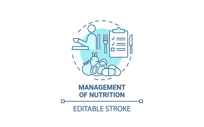 Management Of Nutrition Blue Concept Icon - TemplateMonster