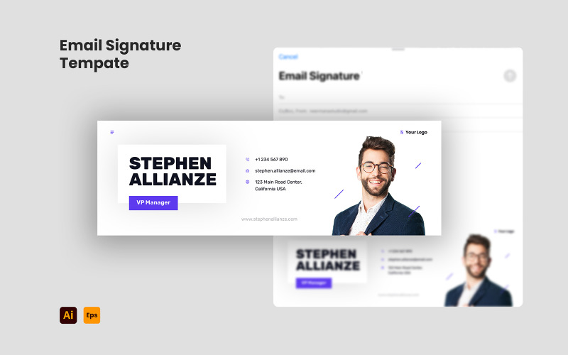 Clean Corporate Email Signature Template - TemplateMonster