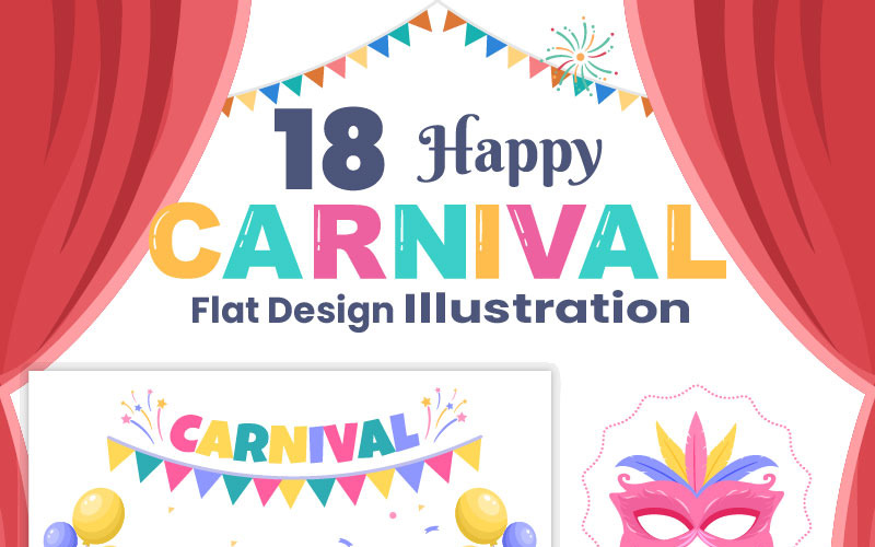 18 Happy Music Party Carnaval Celebration Illustration