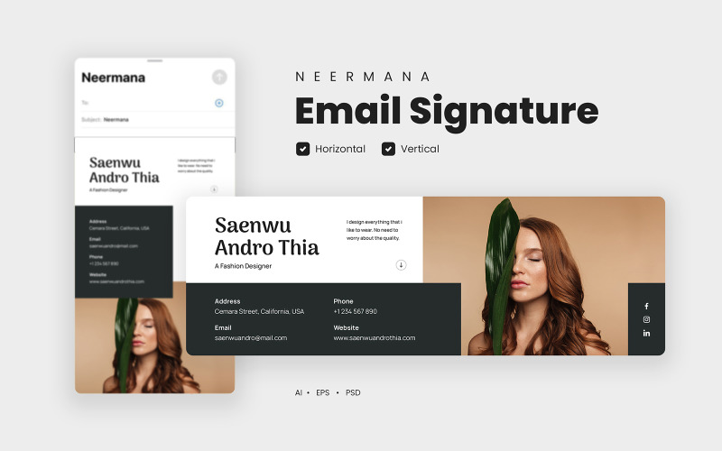 Modèle de signature de courrier électronique Fashion Earth Tone