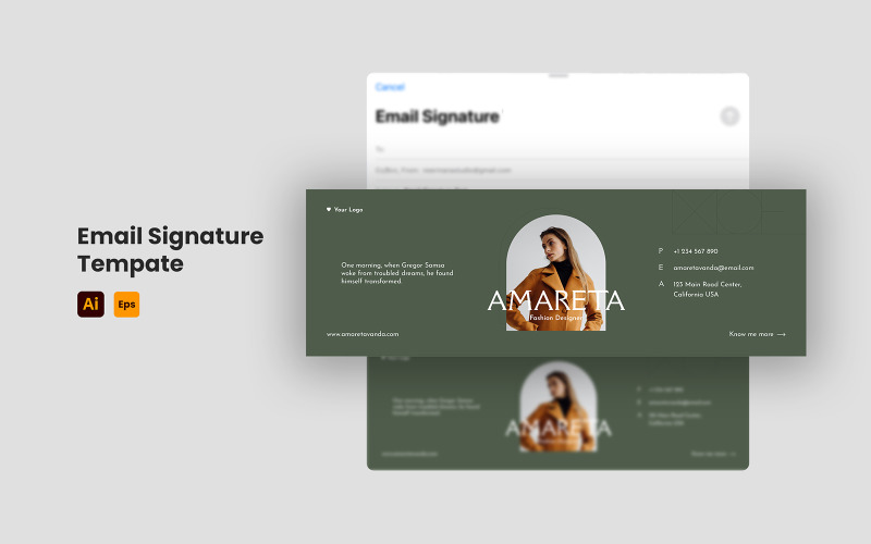 时尚电子邮件签名模板 #213149 - TemplateMonster