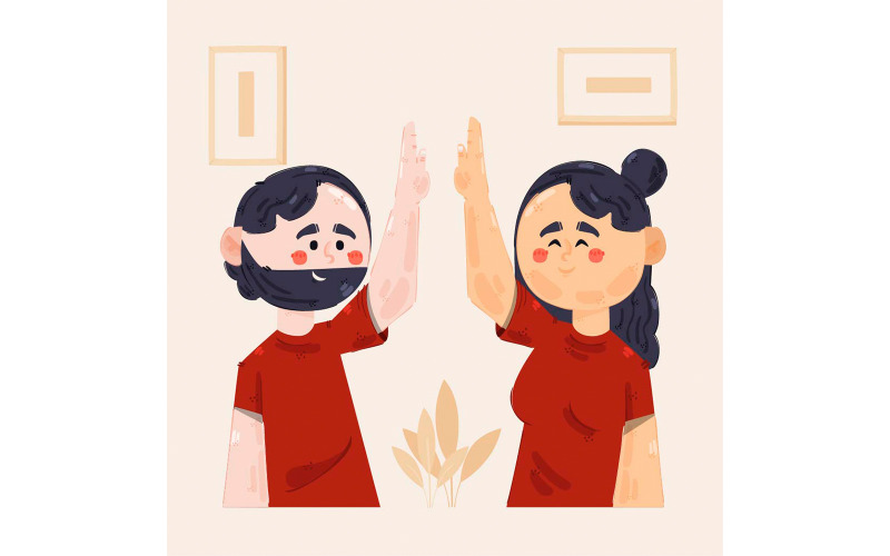 High Five Concept Illustration #213382 - TemplateMonster