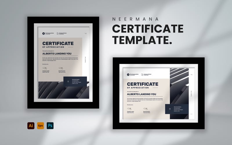 Minimalist Style - Certificate Template - TemplateMonster