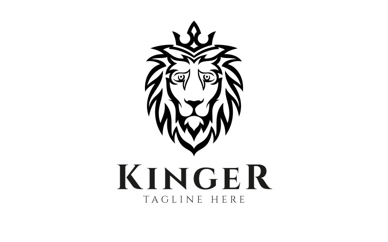 Kinger-Lion Logo Design Template #213693 - TemplateMonster