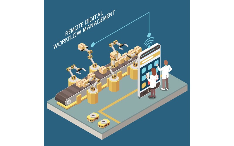 Digital Transformation Digitization Isometric 201110921 Vector ...