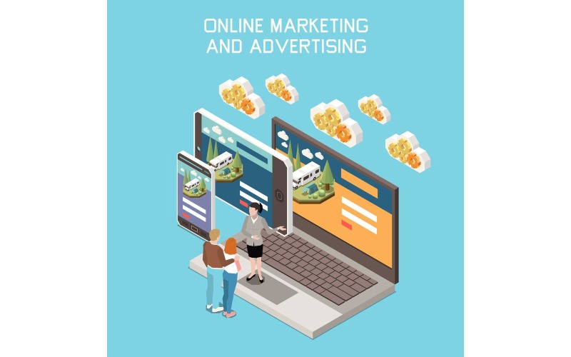 Digital Transformation Digitization Isometric 201110923 Vector ...