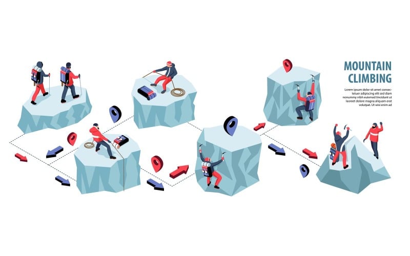 Isometric Climbing Infographics 201110501 Vector Illustration Concept