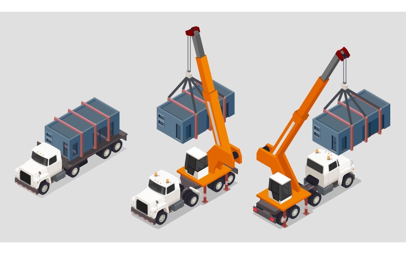 Modular Frame Building Isometric 201120119 Vector Illustration Concept
