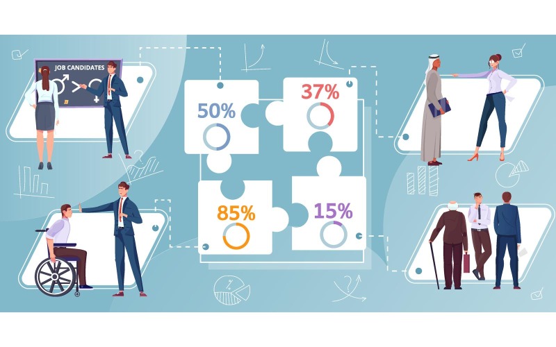 Discrimination Infographic Flat 201051144 Vector Illustration Concept