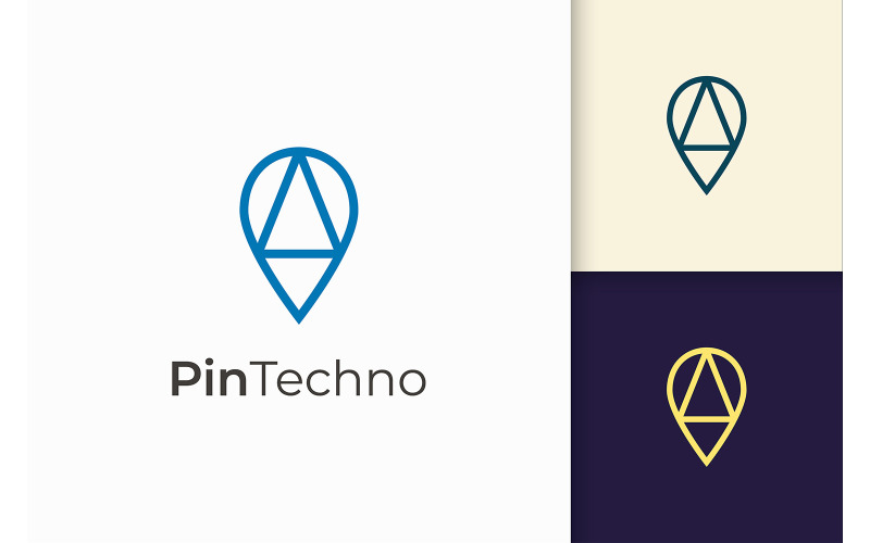 Pin Logo or Marker in Simple Represent Map or Position