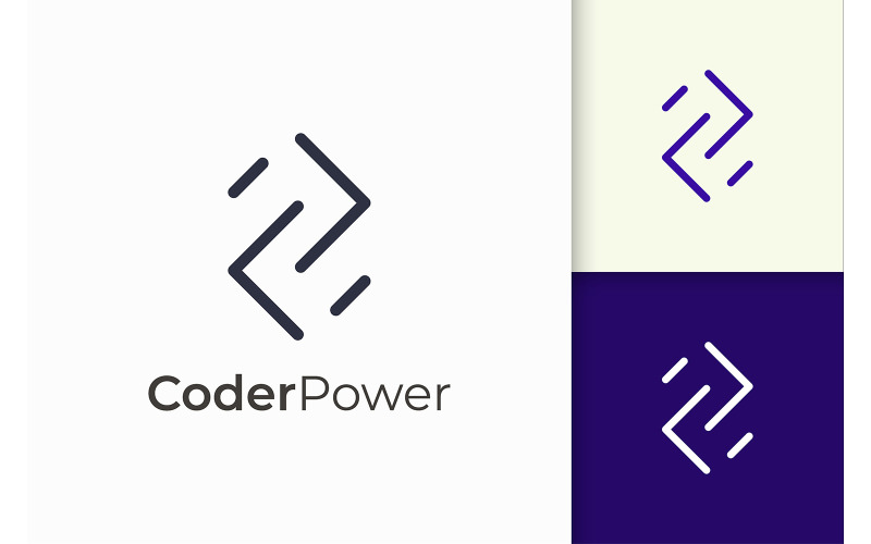 Logotipo de programador o desarrollador en forma moderna