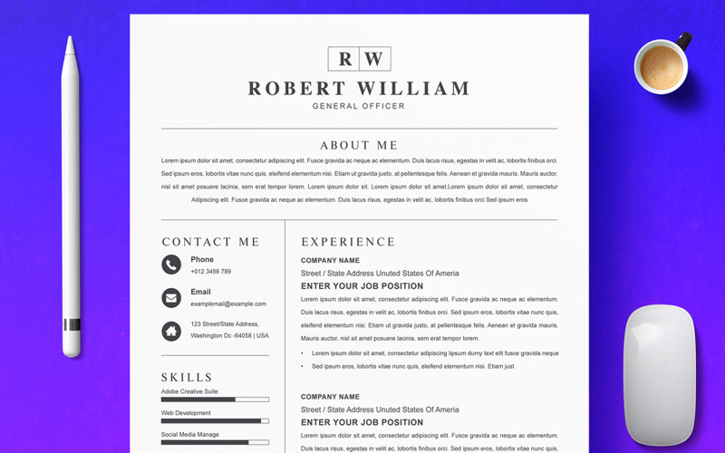 Robert William / Resume Template #215860 - TemplateMonster