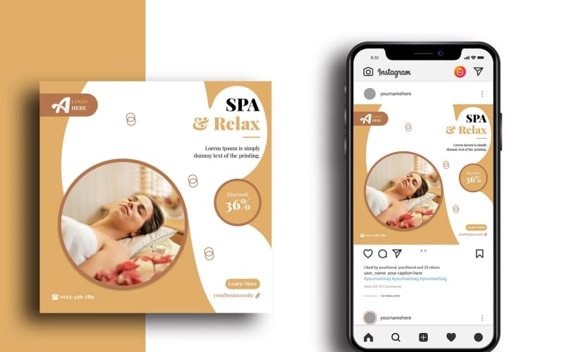 Beauty And Spa Social Media Post Template - TemplateMonster