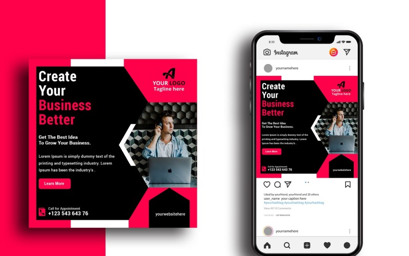 Corporate Business Social Media Post - TemplateMonster