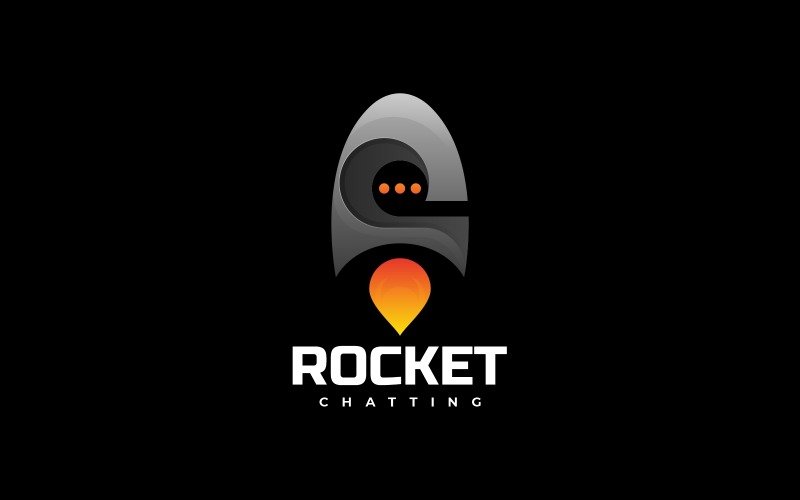 Rocket Chat Logo-Stil mit Farbverlauf - TemplateMonster