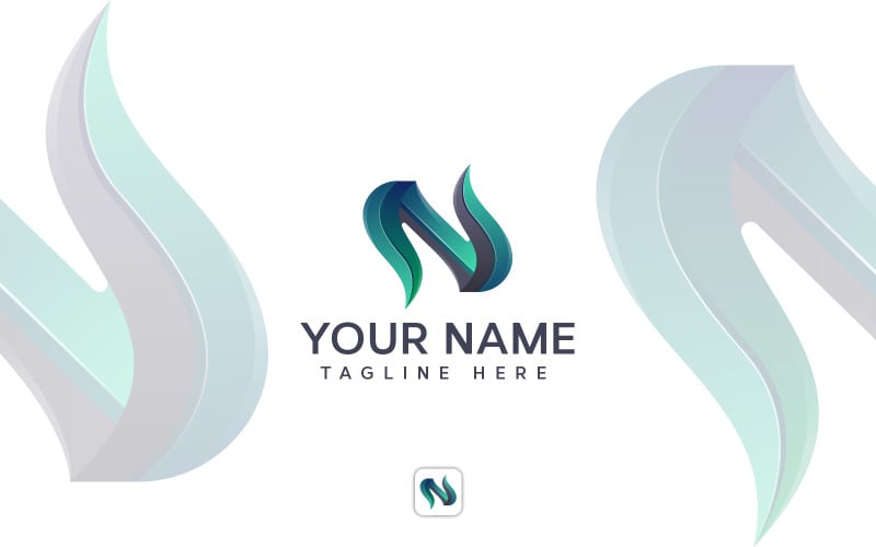 Abstract Letter N Logo Design Concept Vector