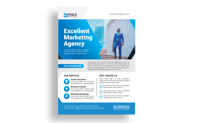 Corporate Print Ready Flyer Template - TemplateMonster