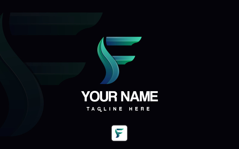 Soyut F Harfi Logo Tasarımı veya F Logo Kavramı