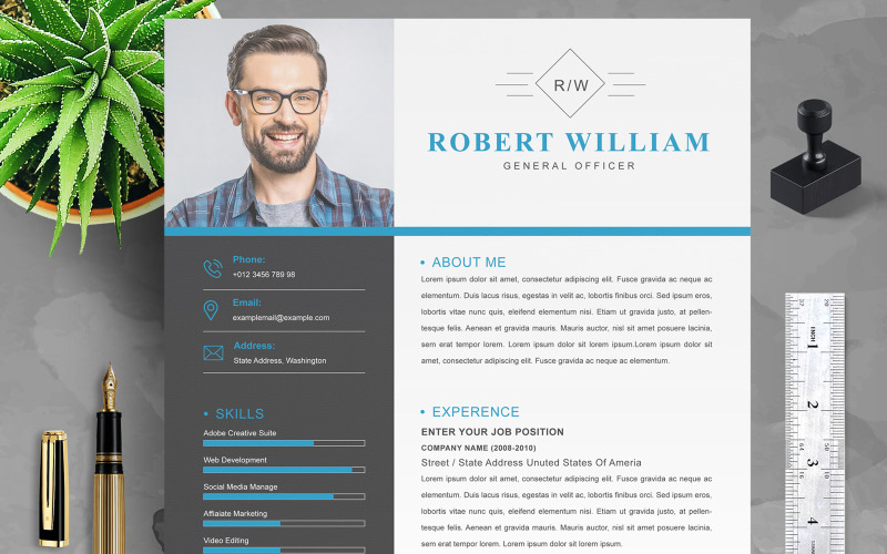 Robert William / Modern Resume Template - TemplateMonster