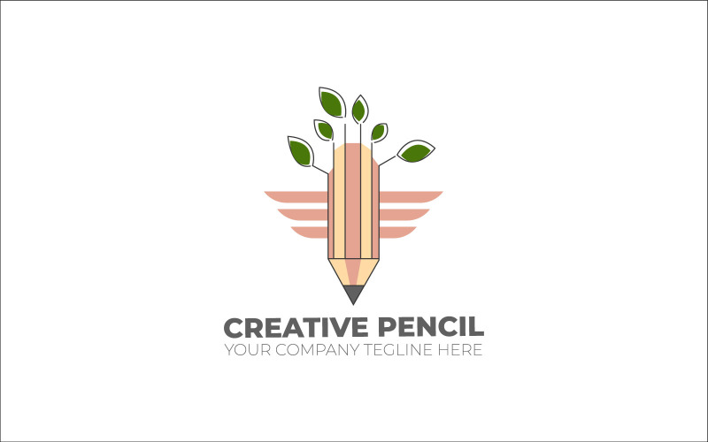 Creative Pencil Logo Design Template - TemplateMonster