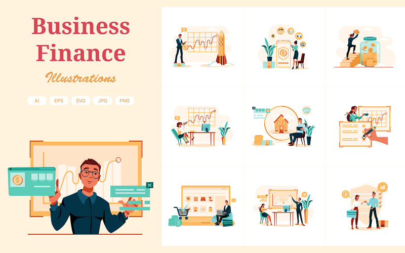 M335 - Business Finance Illustrations - TemplateMonster