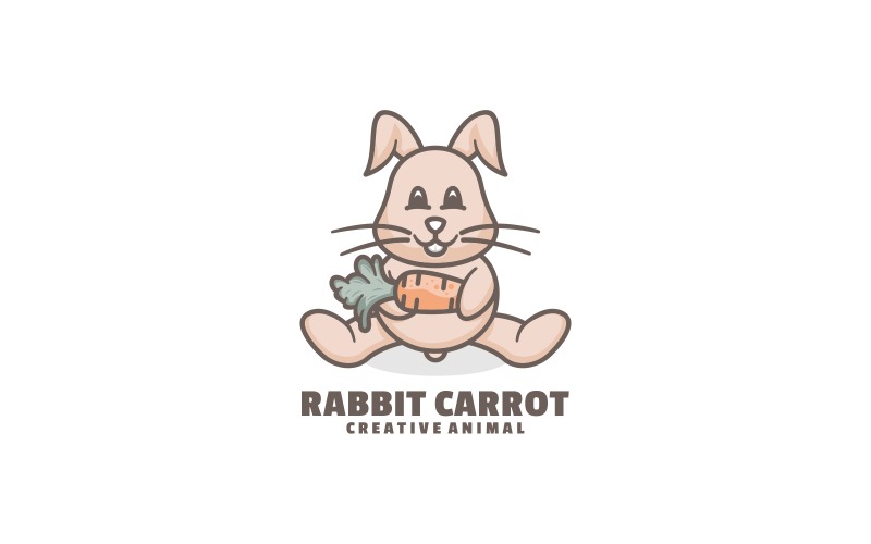 Vecteur, lapin, simple, mascotte, logo, style
