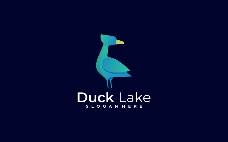 Duck Lake Gradient Logo Style #217074 - TemplateMonster