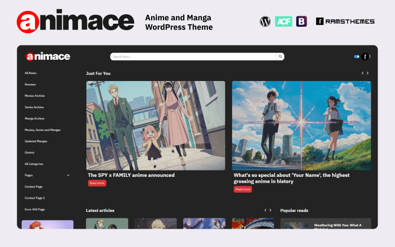 Anime webbplatsmallar - 16 bästa Manga -webbteman