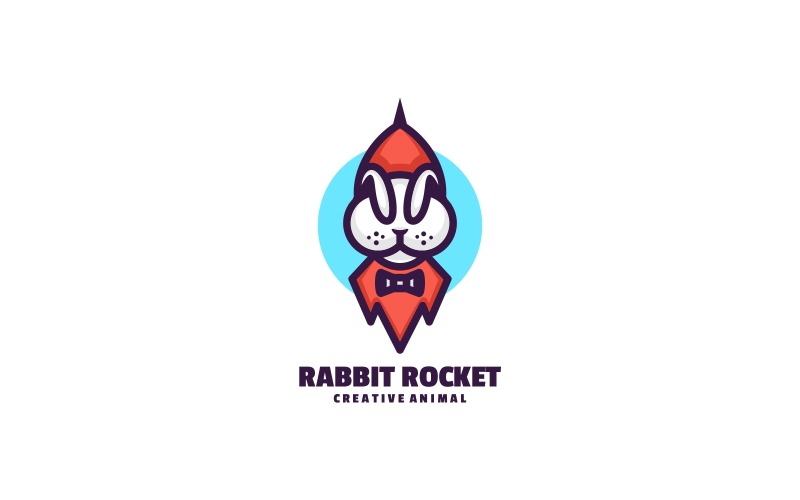 Rabbit Rocket Simple Mascot Logo #217108 - TemplateMonster