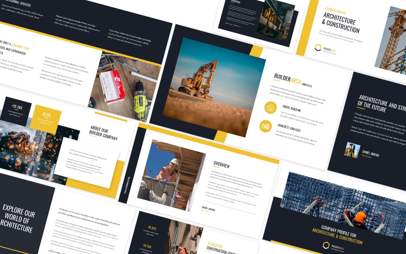 Builder Arch Construction Company Profile Powerpoint Template Builder Arch Construction Company Profile Powerpoint Template