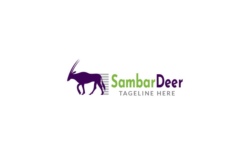 Sambar Deer Logo Design Template #217549 - TemplateMonster