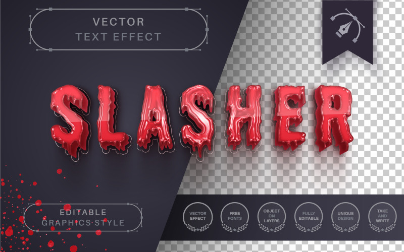 Slasher - Editable Text Effect, Font Style, Graphics Illustration