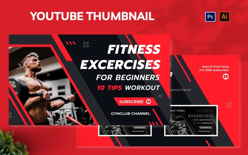 Fitness Exercise Youtube Thumbnail #217840 - TemplateMonster