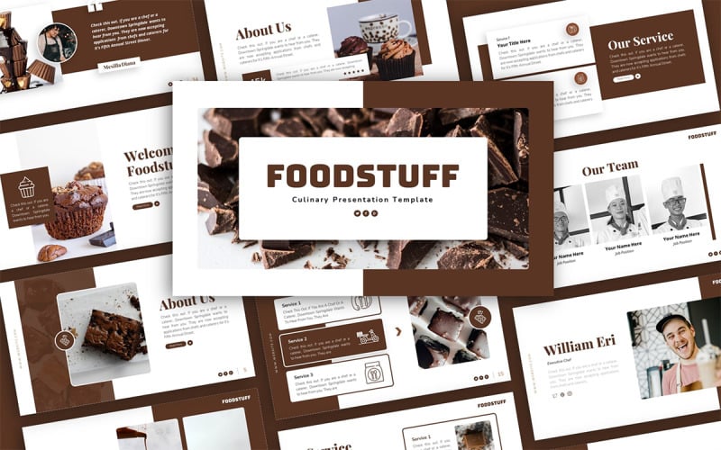 Foodstuff Culinary Presentation Template - TemplateMonster