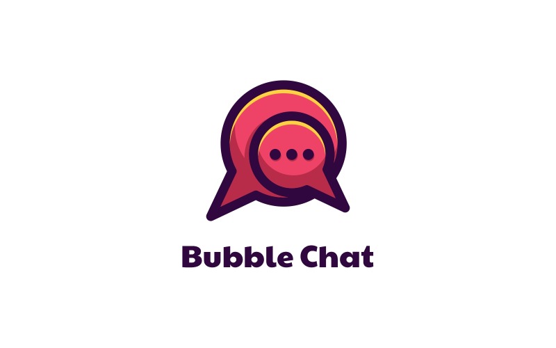 Bubble Chat Simple Mascot Logo #218175 - TemplateMonster