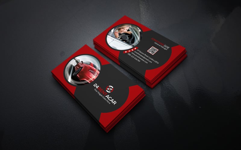 Rent a Car Business Card Template #218363 - TemplateMonster