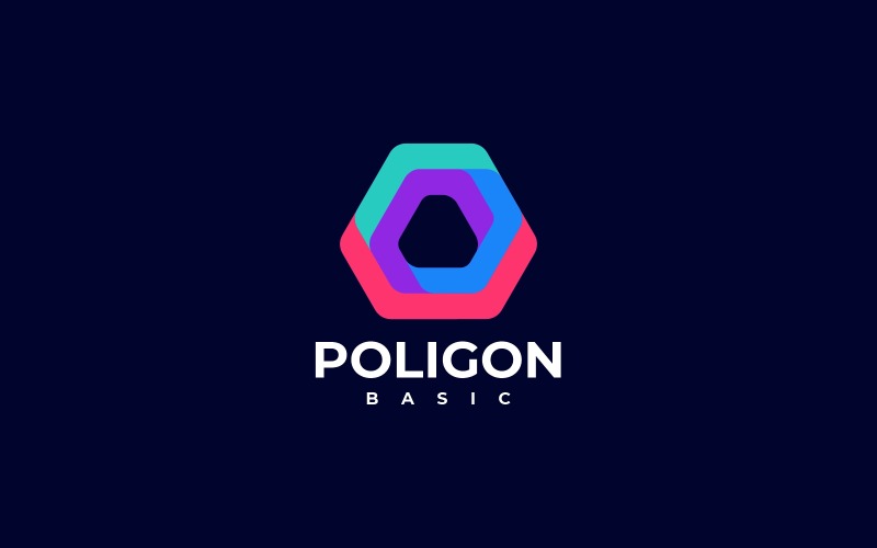 Polygon Colorful Logo Style #218477 - TemplateMonster