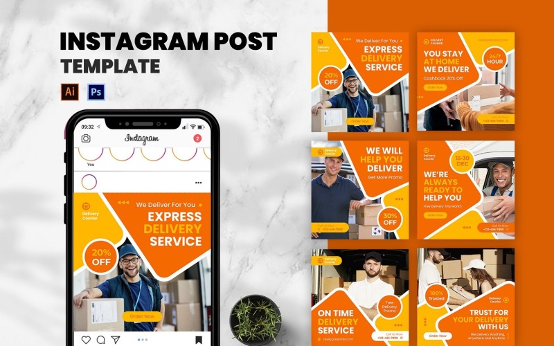 Delivery Service Instagram Post #218616 - TemplateMonster