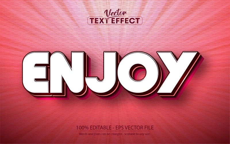 Enjoy - Cartoon Style, Editable Text Effect, Font Style, Graphics ...