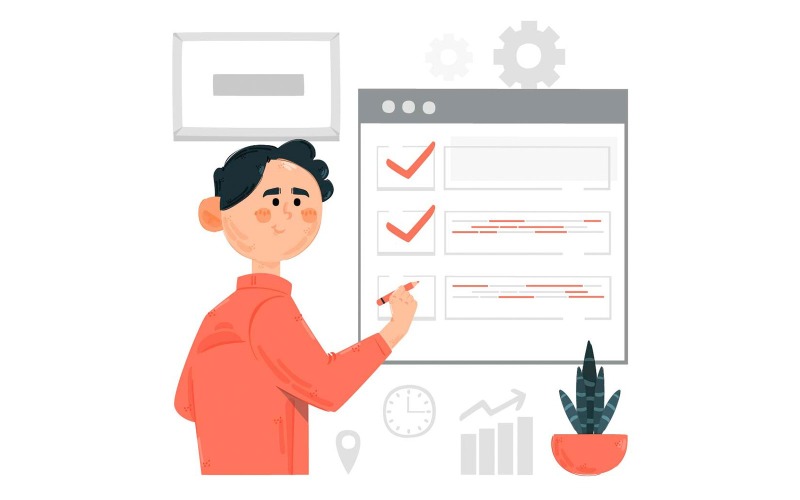 Ilustración de concepto de llenado de formulario