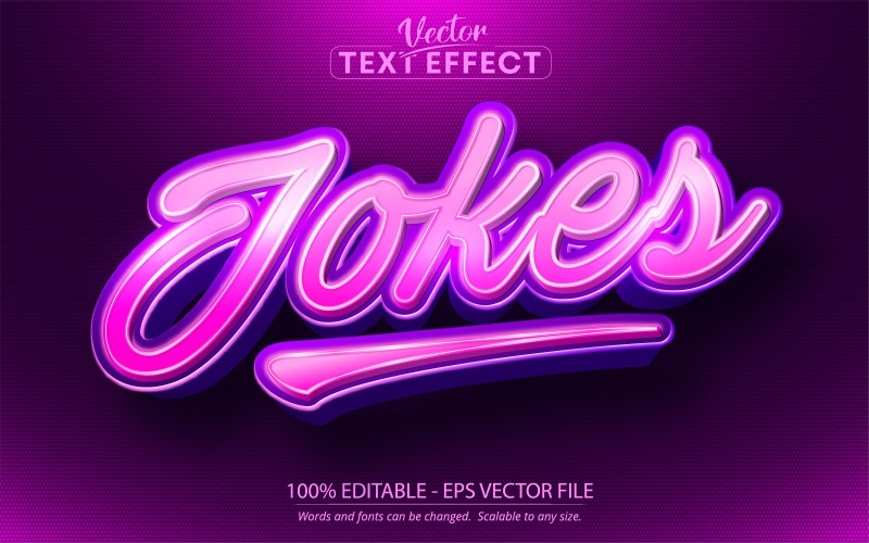 Jokes - Purple Cartoon Style, Editable Text Effect, Font Style ...