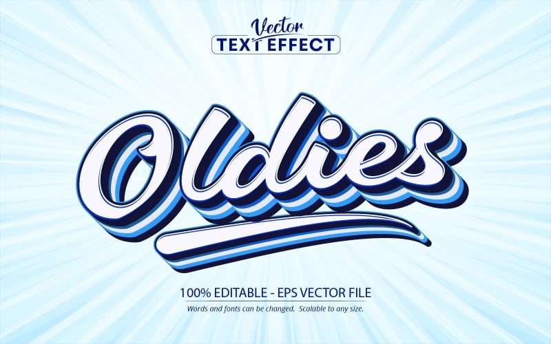 Oldies - Blue Color Vintage Style, Editable Text Effect, Font Style ...