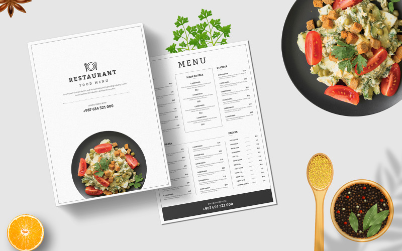 Menu del cibo - Modello di volantino - TemplateMonster