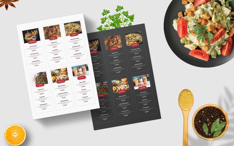 Simple Food Menu Flyer Design #218920 - TemplateMonster